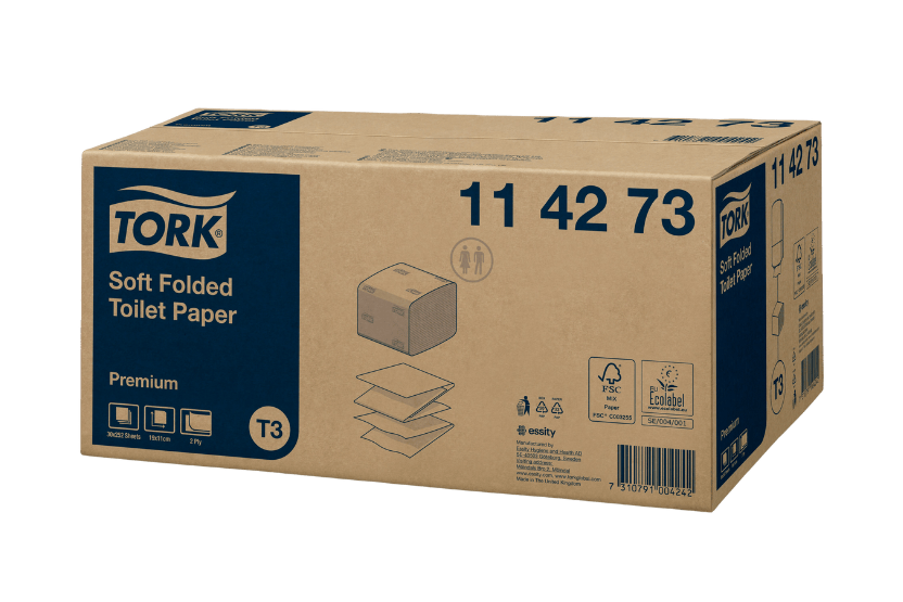 Tork® T3 Soft Folded Toilet Paper 2-ply 30x252 sheets White Premium (1 ...